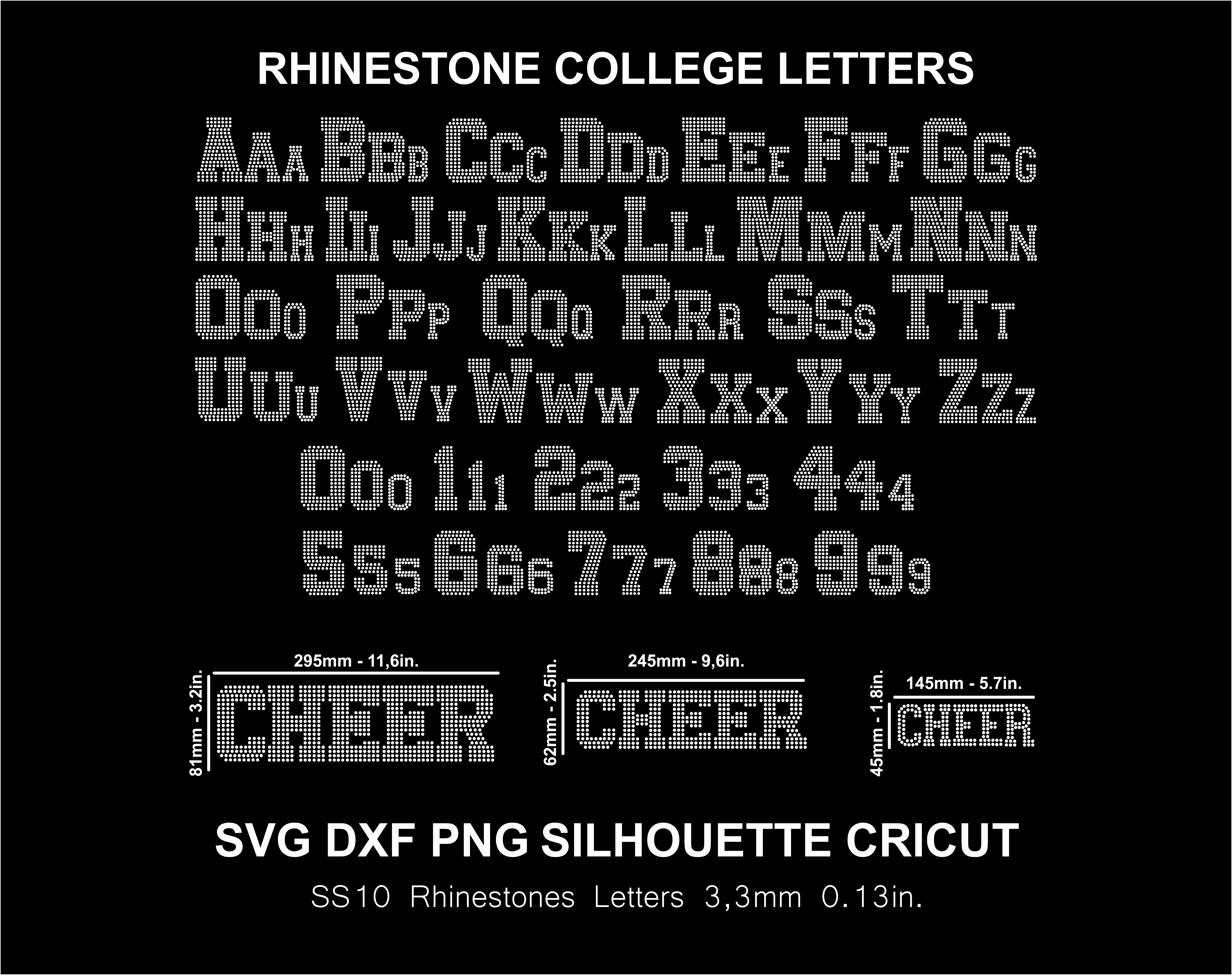 Rhinestone Font Letters Alphabet College Cheer Svg-Png Files | Inspire ...