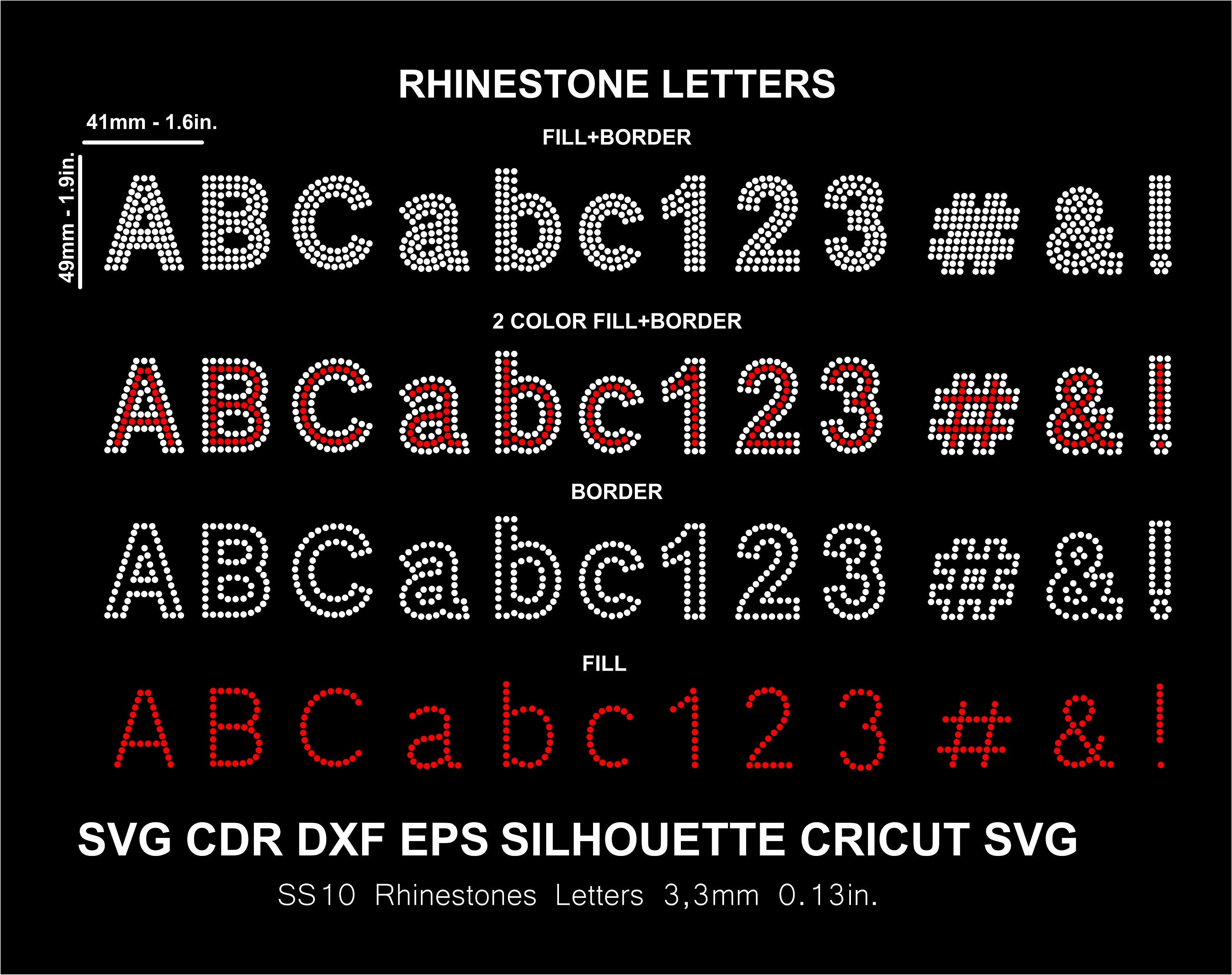 Rhinestone Font Letters Alphabet 2 Color Svg Png Template | Inspire Uplift