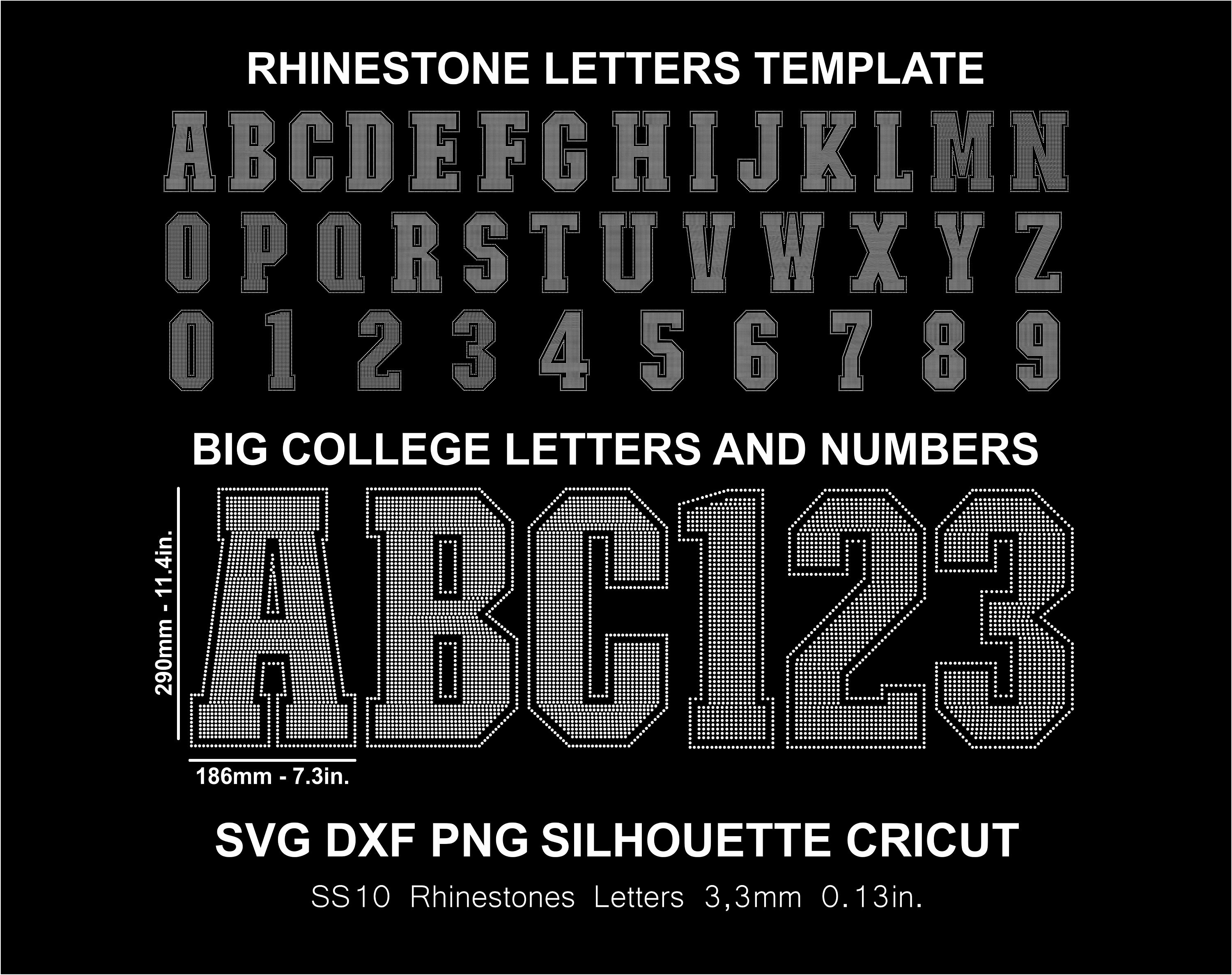 Rhinestone Font Big Letters Alphabet Numbers | Inspire Uplift