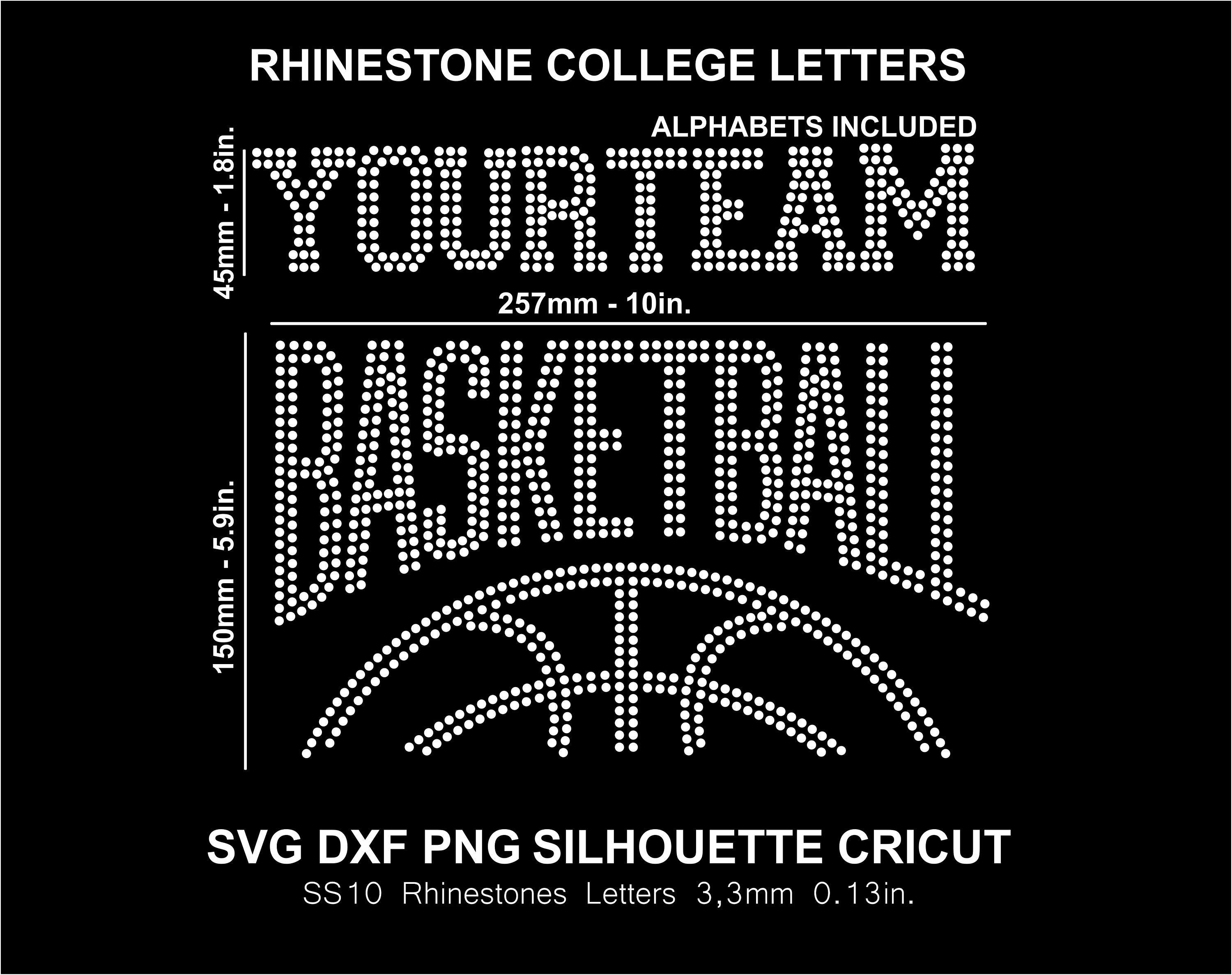 Rhinestone Font Letters Alphabet Basketball Silhouette Cricu | Inspire ...