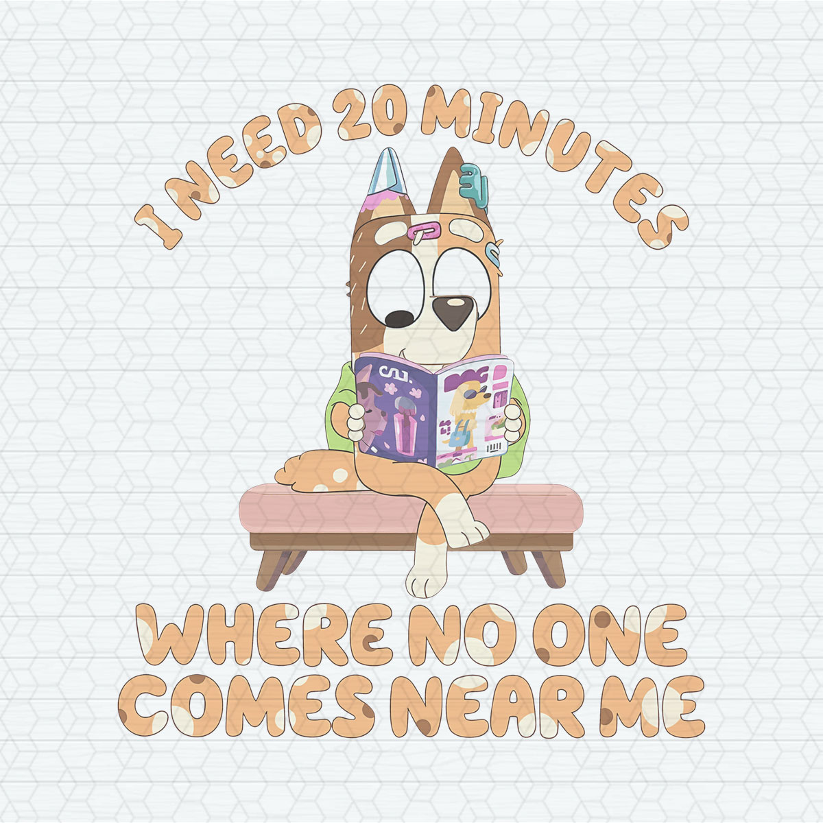 I Need 20 Minutes Chilli Heeler Bluey Mom PNG - Inspire Uplift