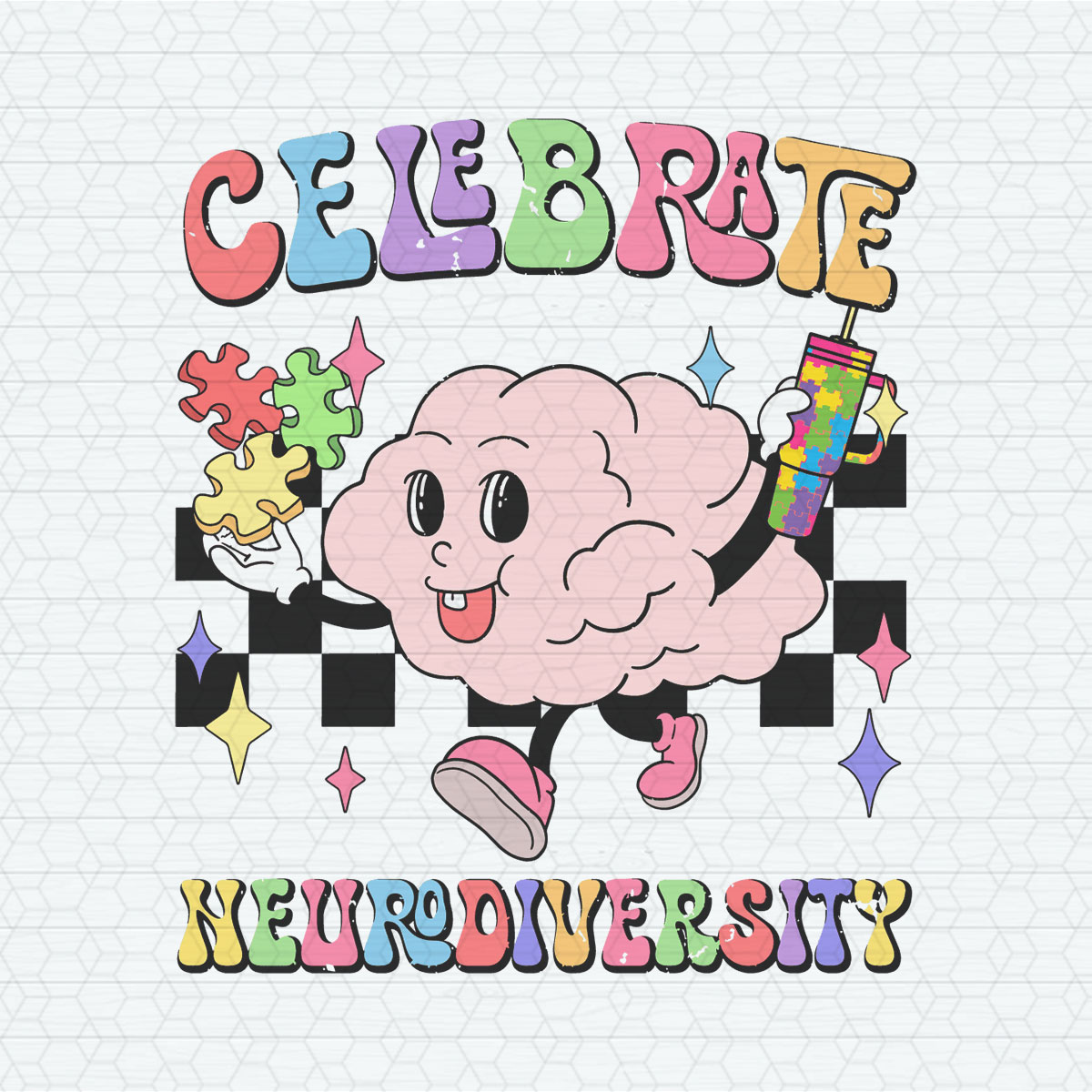Celebrate Neurodiversity Brain Bougie SVG - Inspire Uplift