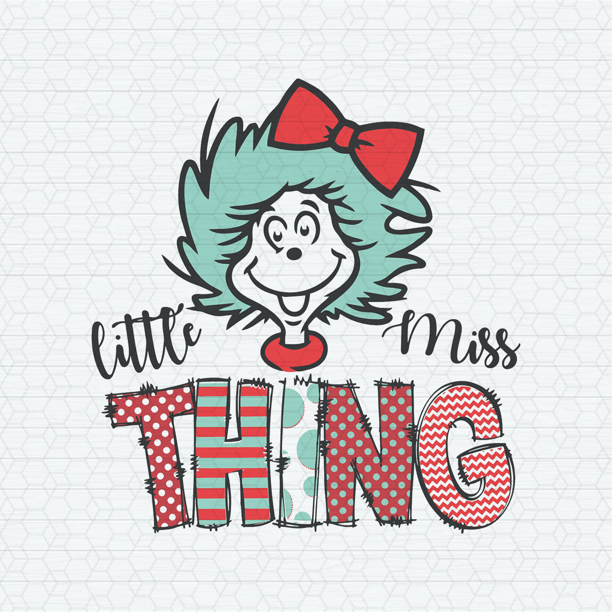Retro Little Miss Thing Dr Seuss SVG - Inspire Uplift