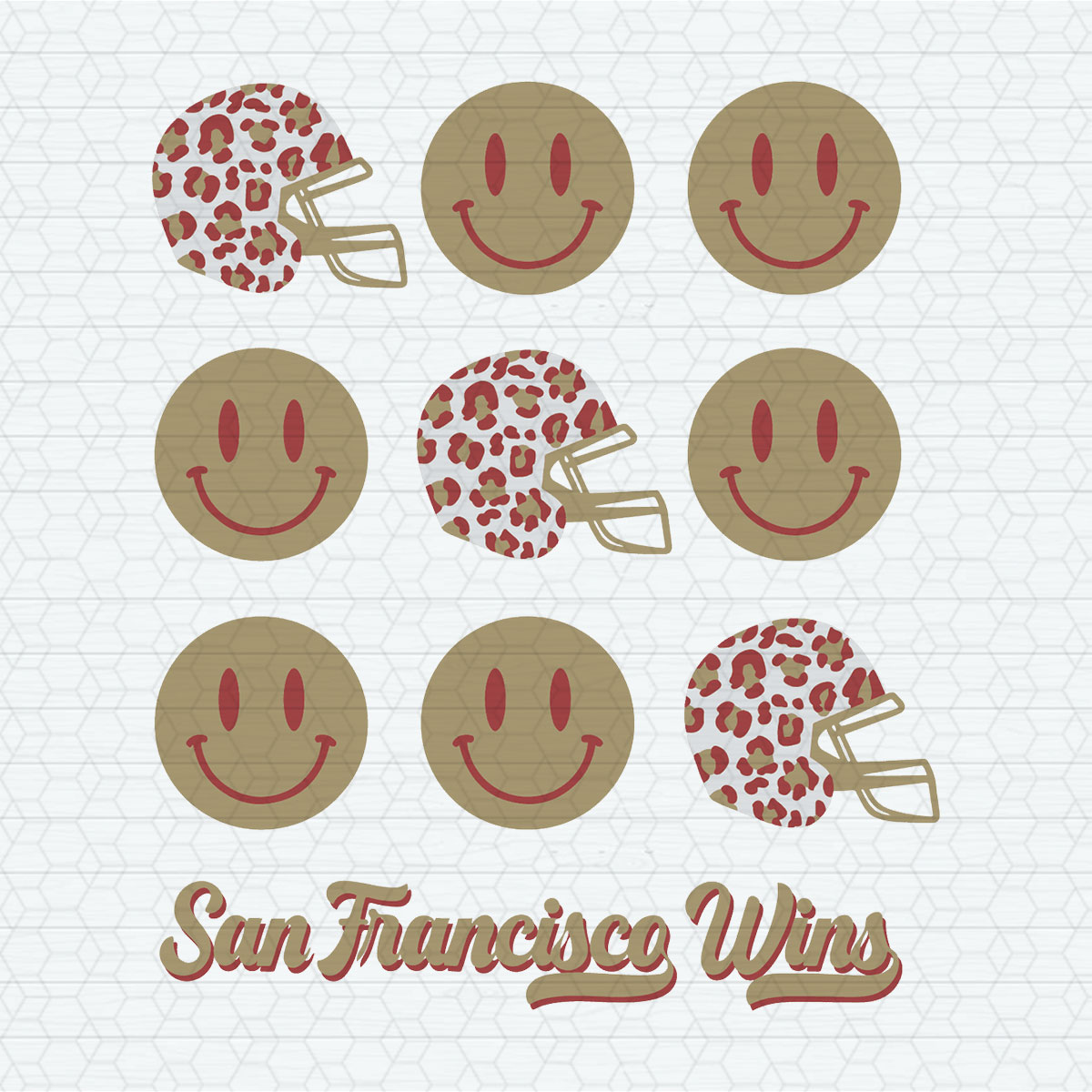 San Francisco Wins Helmet Smiley Faces SVG | Inspire Uplift