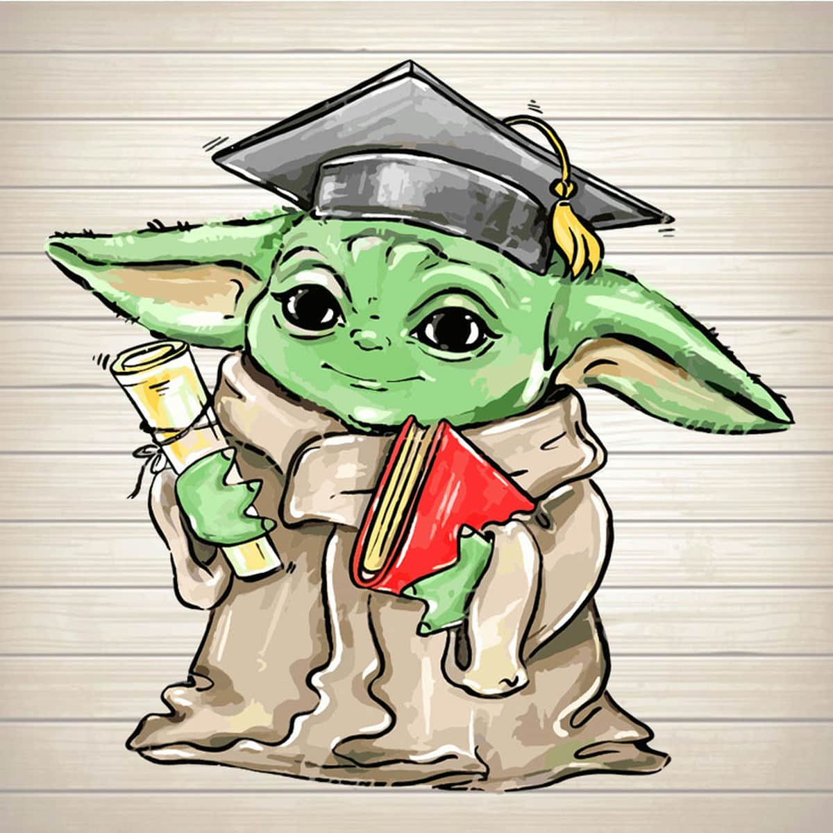 Baby Yoda Graduate Sublimation PNG Design Senior Print | Inspire Uplift