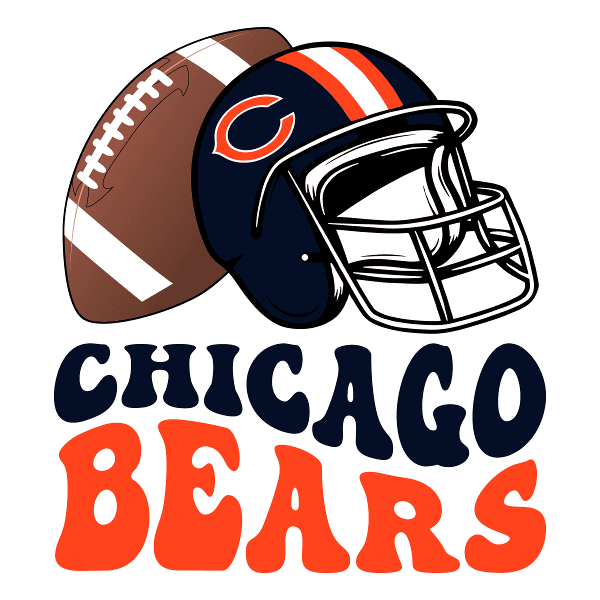 Chicago Bears Football Helmet SVG Digital Download | Inspire Uplift