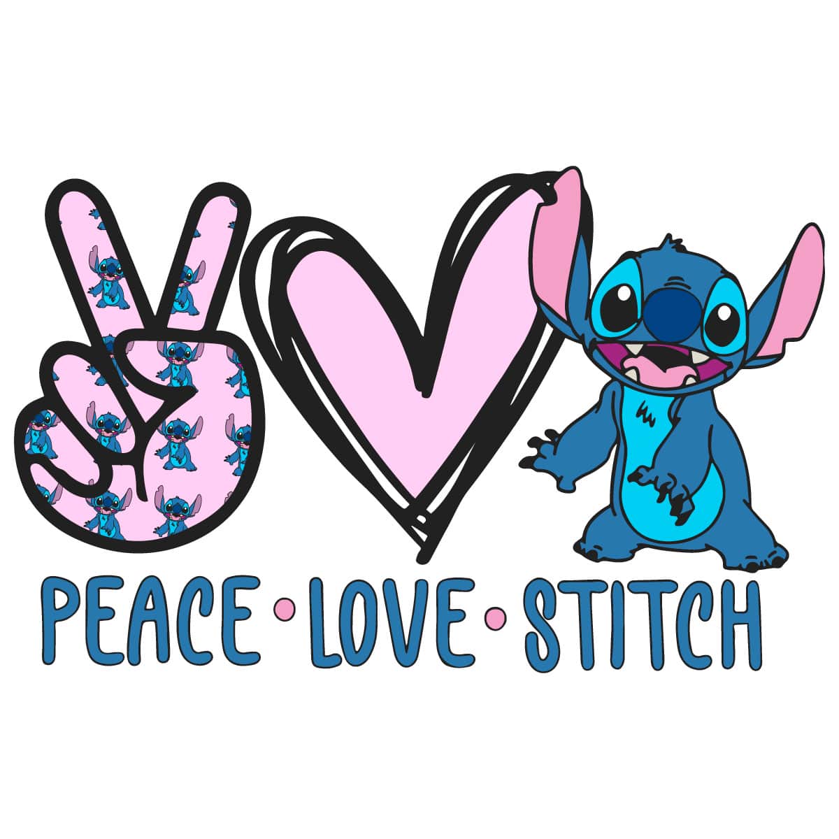 Peace Love Stitch SVG Stitch Lover SVG Cartoon Movie SVG Car | Inspire ...