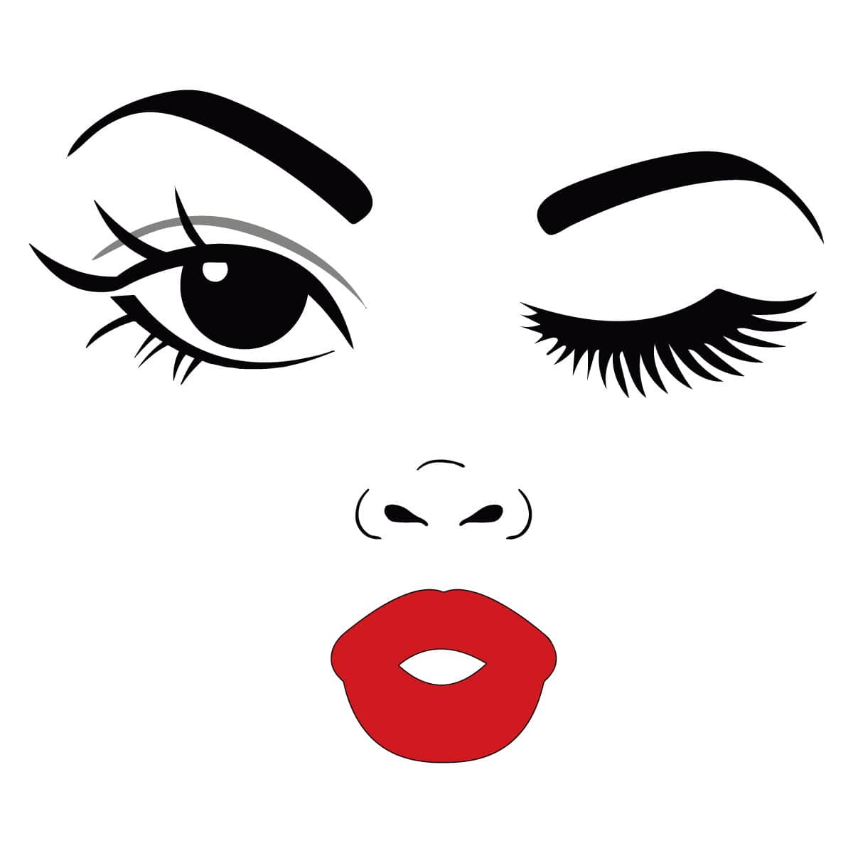 Woman Face SVG Winking SVG Eye SVG Eyelashes SVG Makeup SVG | Inspire ...