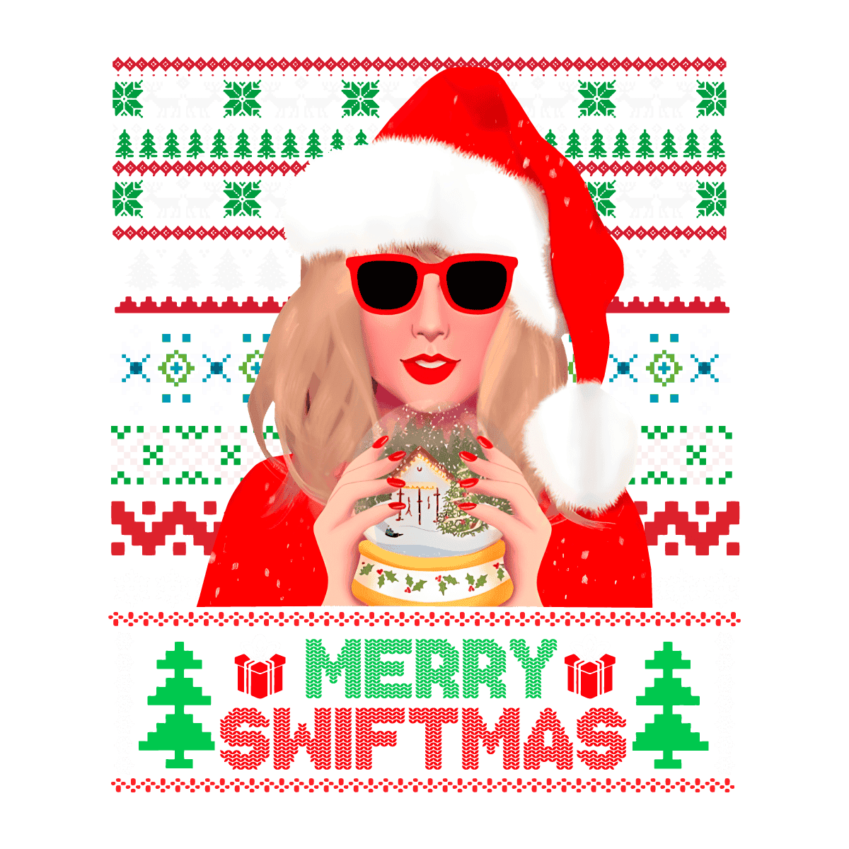Merry Swiftmas Taylor Swift Santa Png Sublimation Design | Inspire Uplift