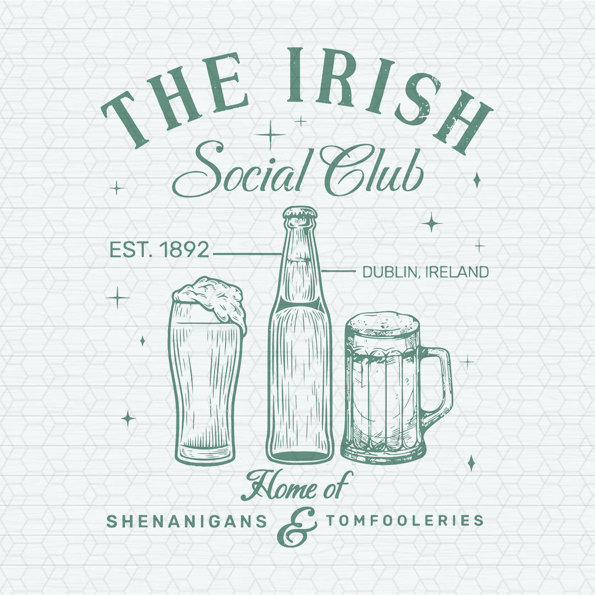Vintage The Irish Social Club Est 1892 SVG | Inspire Uplift