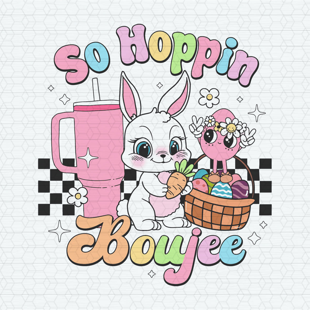 So Hoppin Boujee Stanley Tumbler Bunny Easter SVG - Inspire Uplift