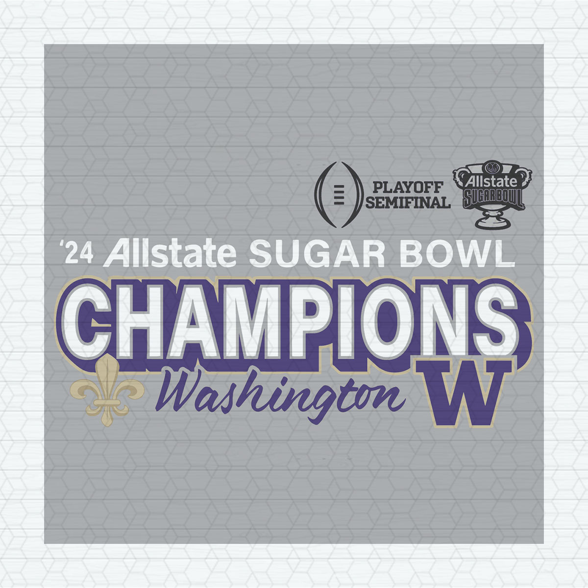 2024 Sugar Bowl Champions Washington SVG | Inspire Uplift
