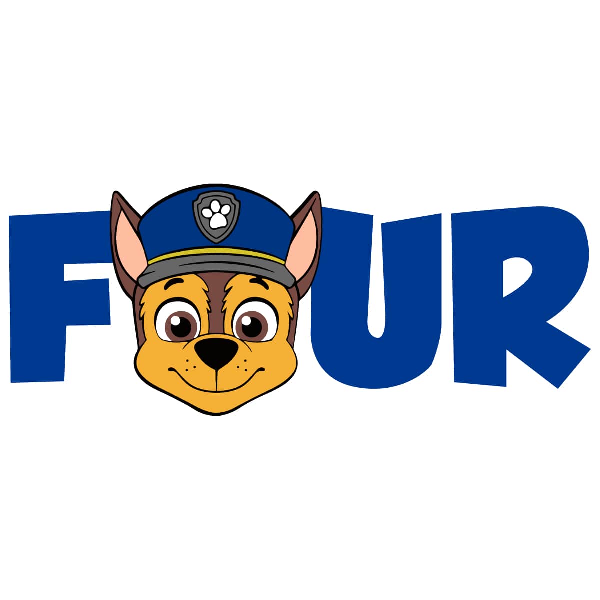 Four Chase Head SVG PNG Dxf Paw Patrol Birthday Party 4 Dog | Inspire ...