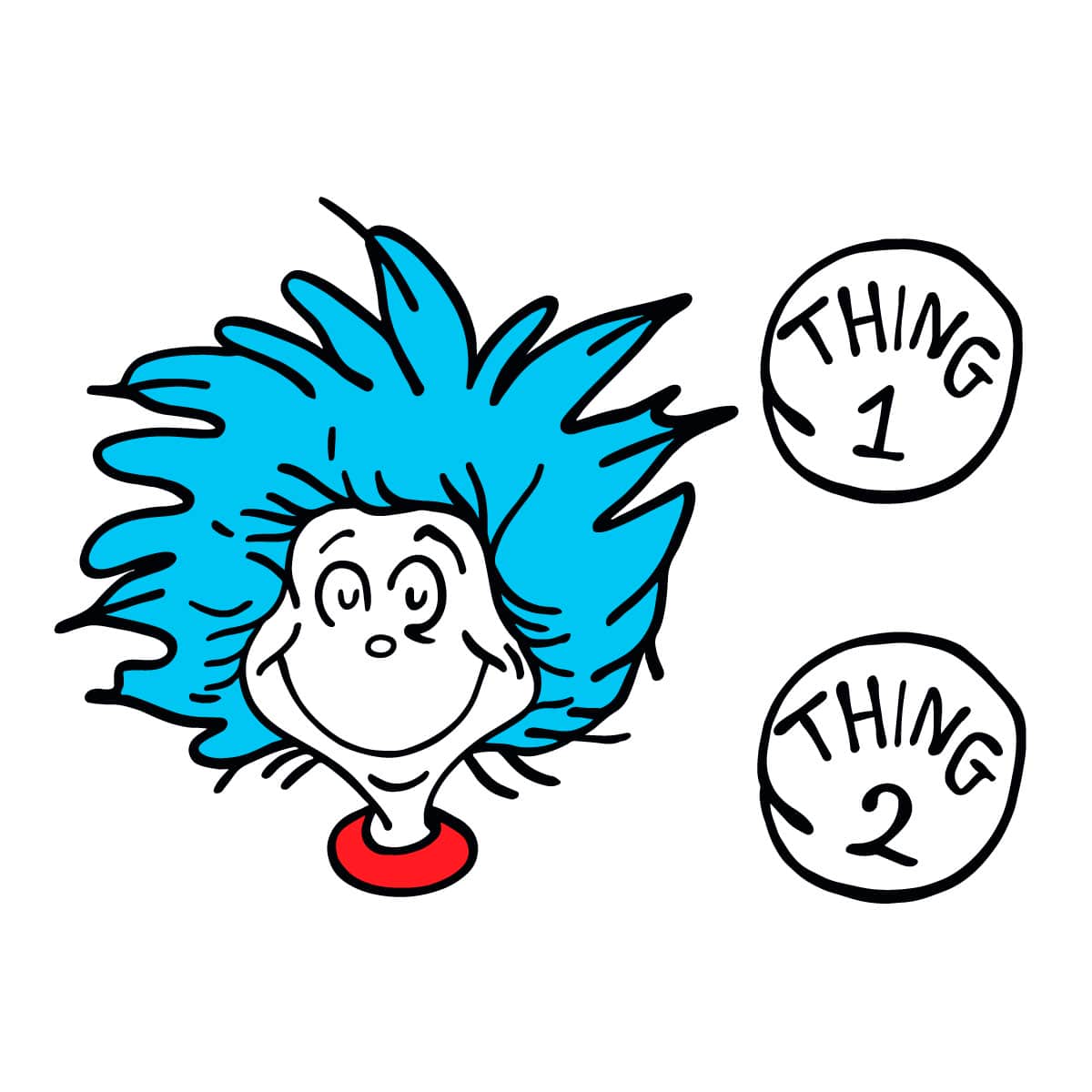 Dr Seuss Thing 1 Thing 2 SVG PNG | Inspire Uplift
