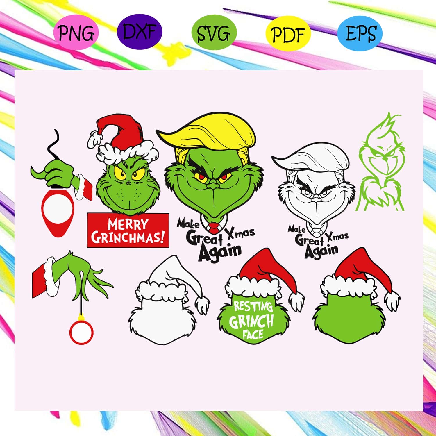 Trump Grinch SVG Happy Christmas With Trump And Grinch SVG | Inspire Uplift