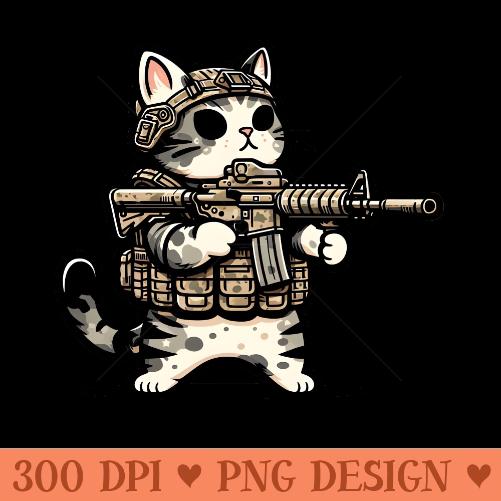 Tactical Cat - PNG Download Library - Unique - Inspire Uplift