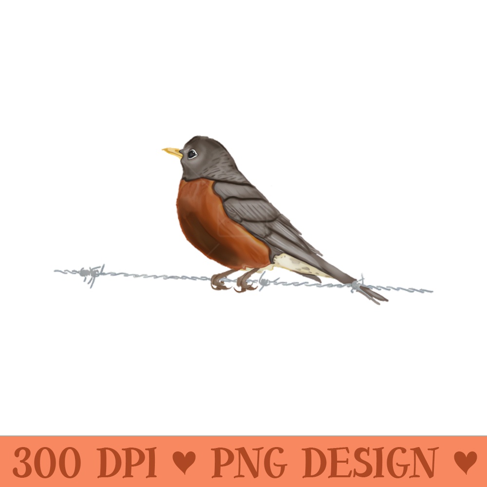 Robin on Barbed Wire - PNG Download Store - Professional Des | Inspire ...