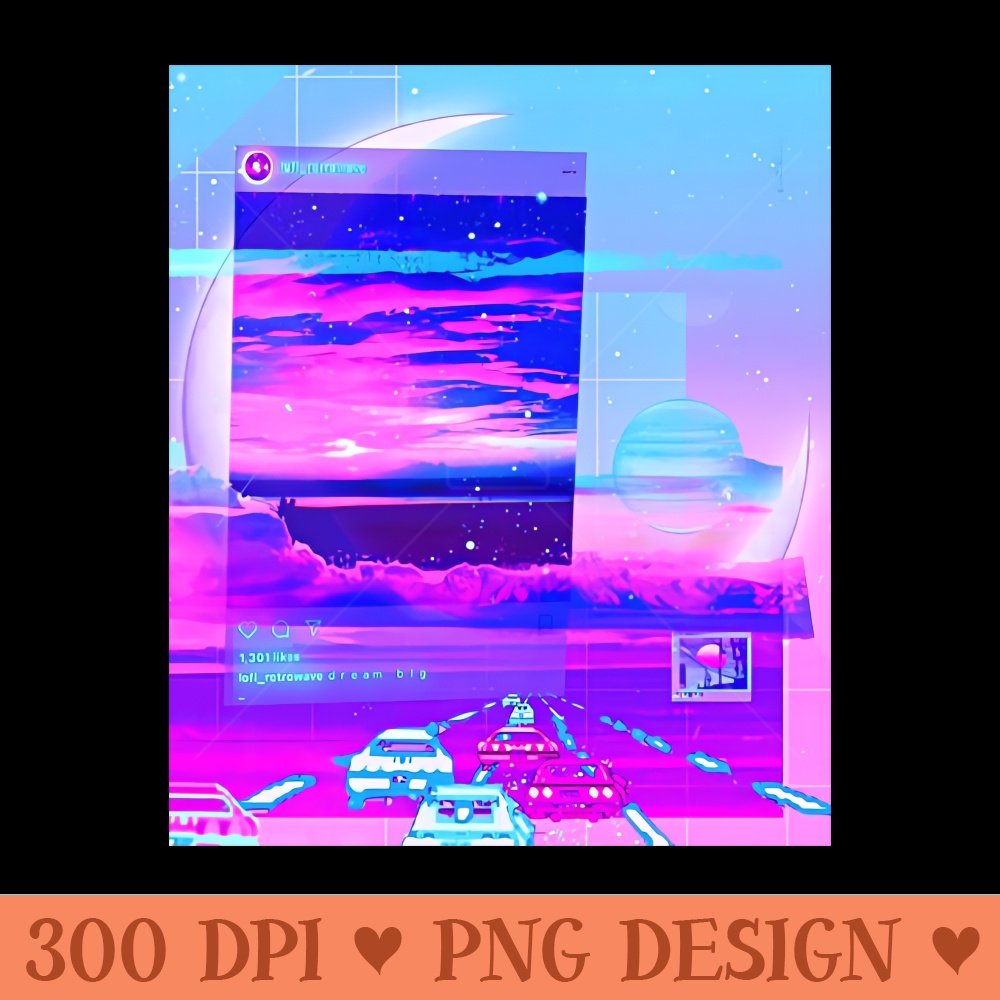 Dream Big retrowave collage - PNG Image Downloads - Unique | Inspire Uplift