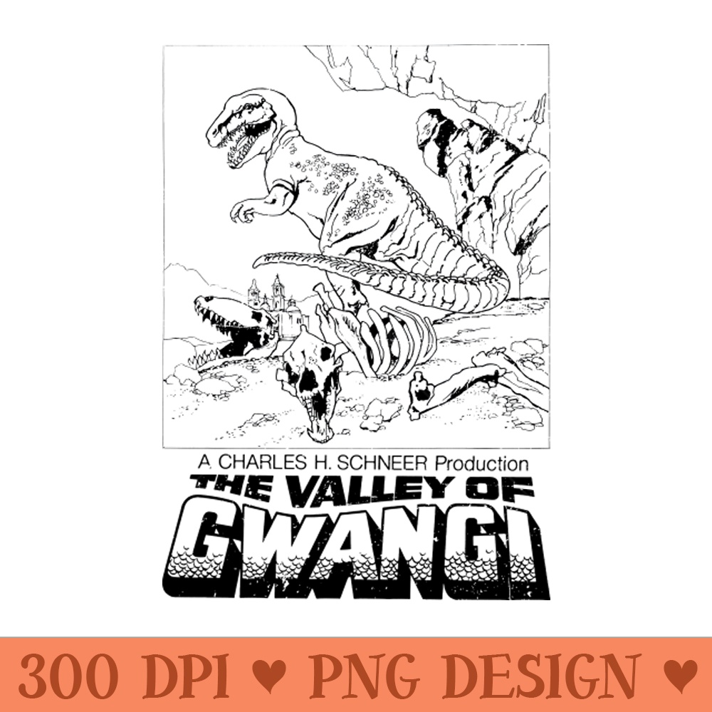 The Valley of the Gwangi (Coloring Book Style) - PNG Downloa | Inspire ...