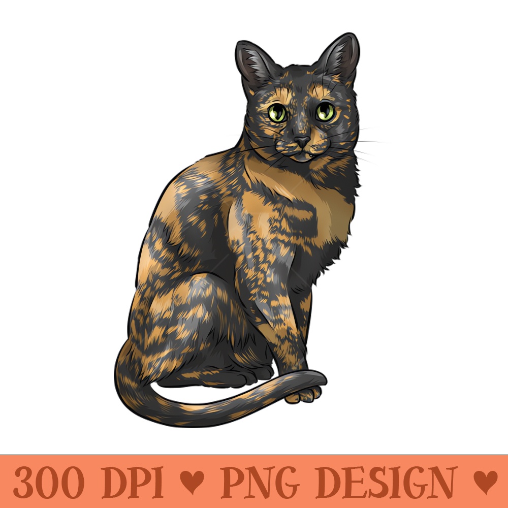 Cute Tortoiseshell Cat - Digital PNG Graphics - Variety | Inspire Uplift