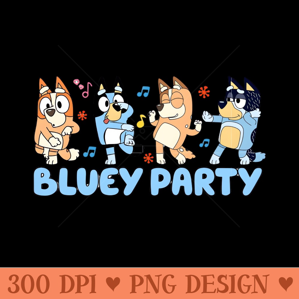 Bluey Party - PNG Artwork - Customer Support | Inspire Uplift