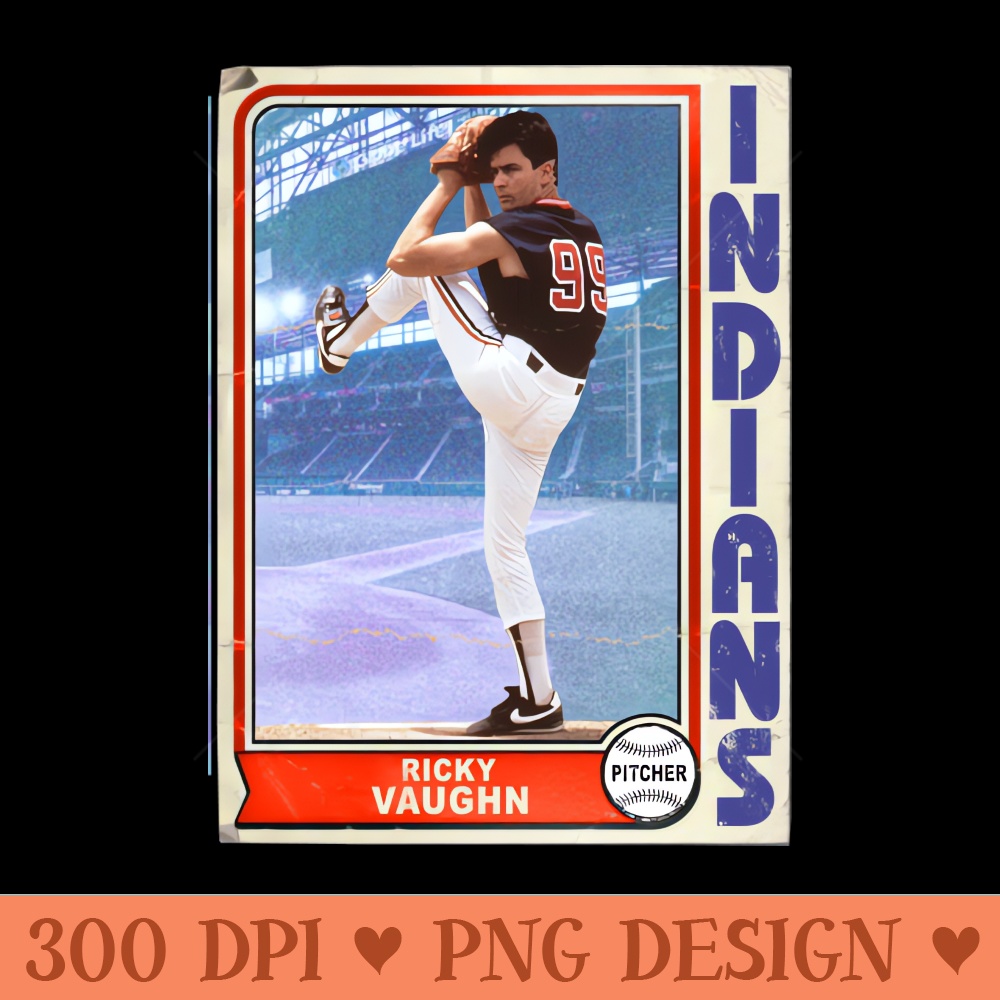 Ricky 'Wild Thing' Vaughn Retro Trading Card - PNG Designs - | Inspire ...