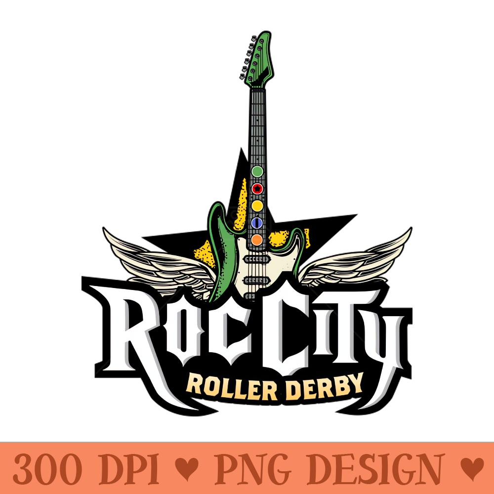 Roc City Roller Derby Guitar - PNG Download Bundle - Popular | Inspire Uplift