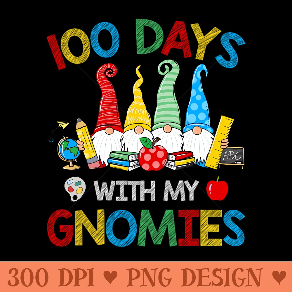 100 Days Of School Gnomes Teachers Kids Happy 100th Day - PN | Inspire ...