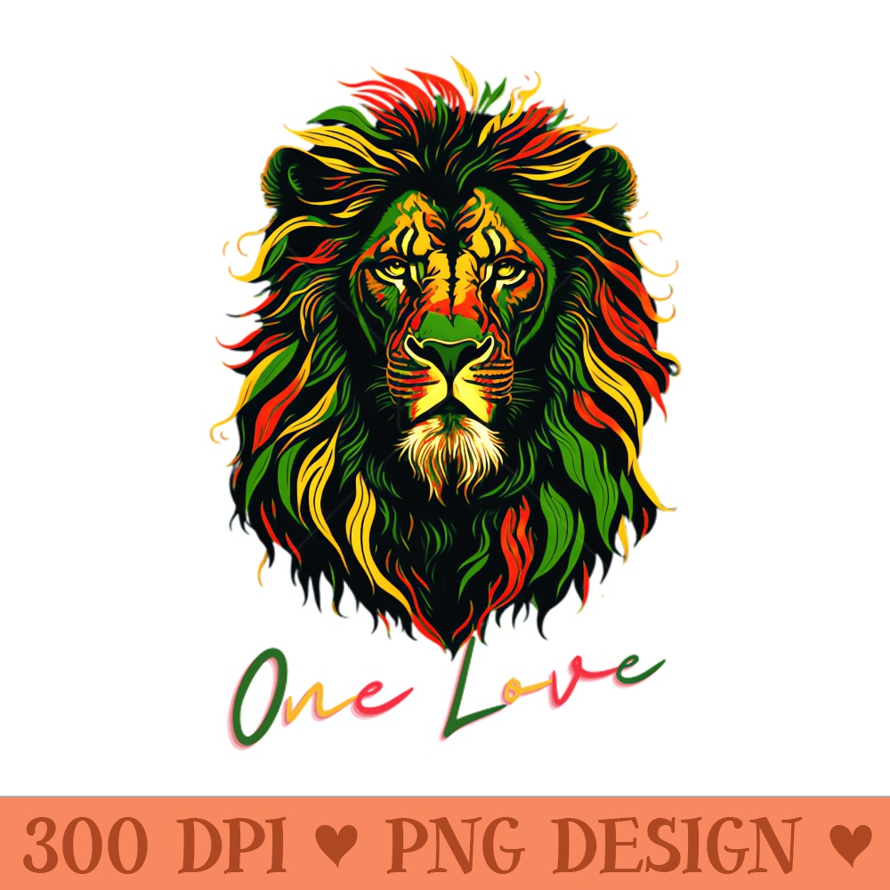 One Love Reggae Rasta Lion - PNG Image Downloads | Inspire Uplift