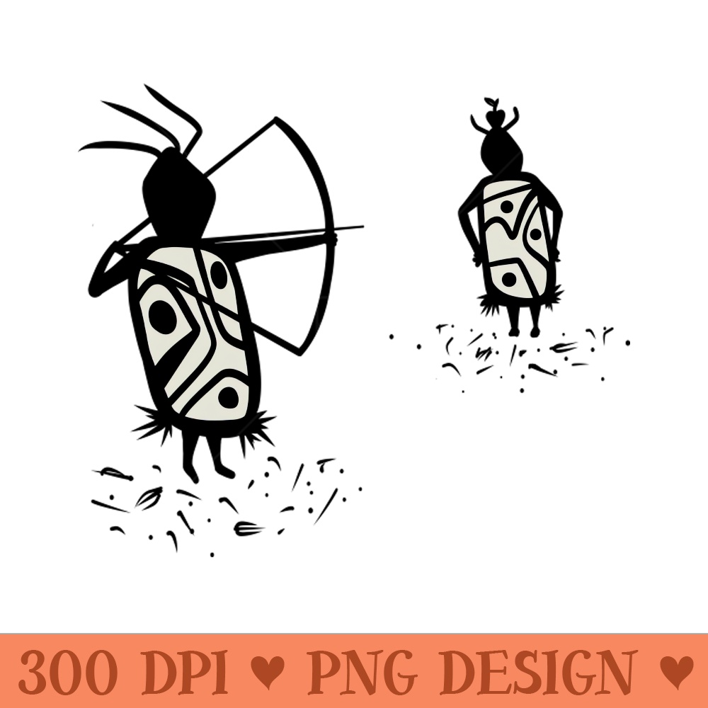 Archer Cave Person Practising - PNG Printables - Inspire Uplift