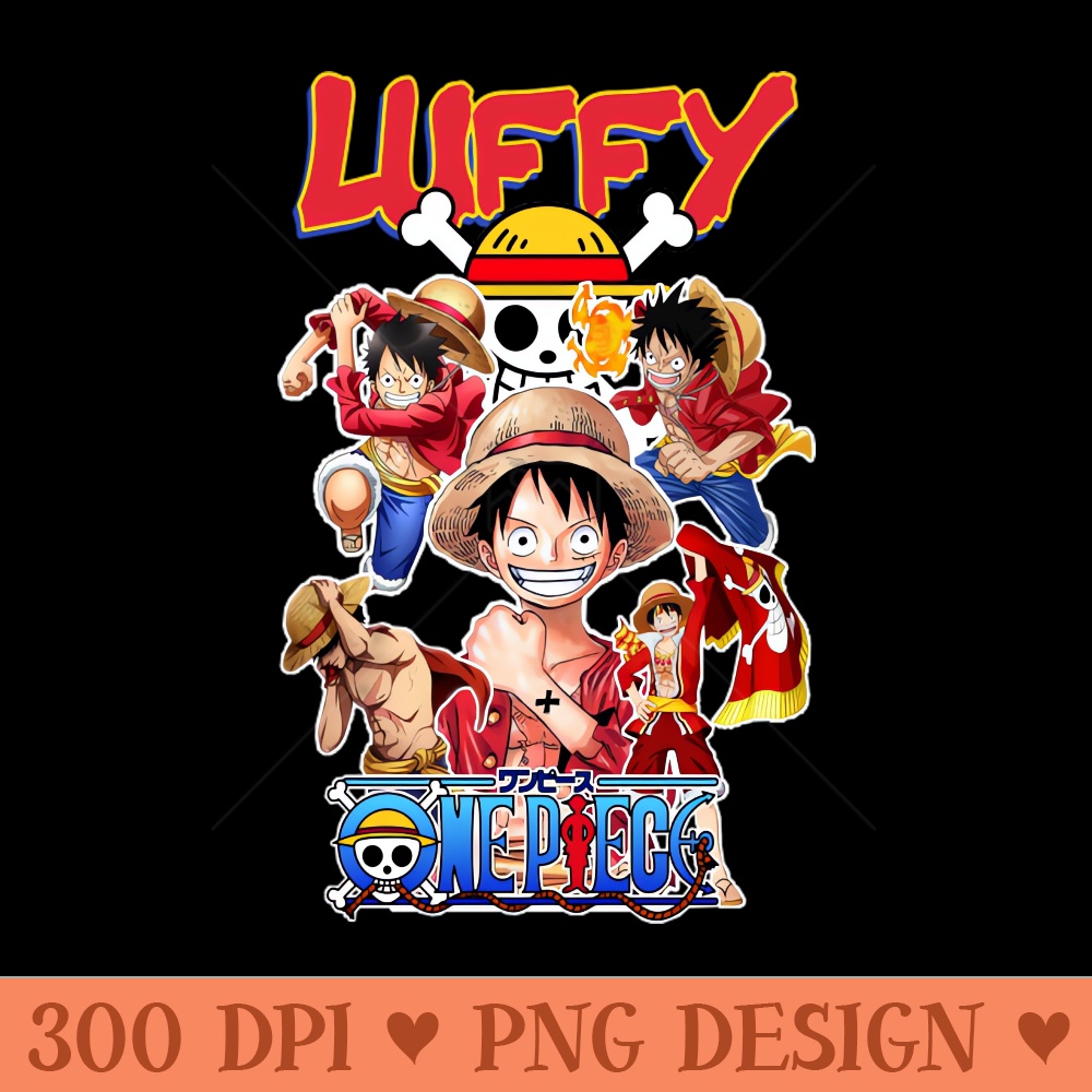 Luffy One Piece - PNG Download Bundle | Inspire Uplift