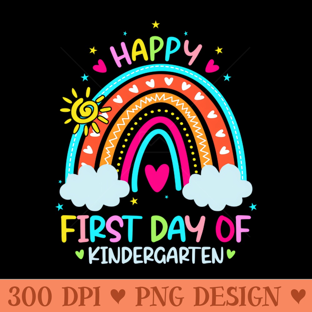 First Day of Kindergarten Rainbow Back To School - High Qual | Inspire ...
