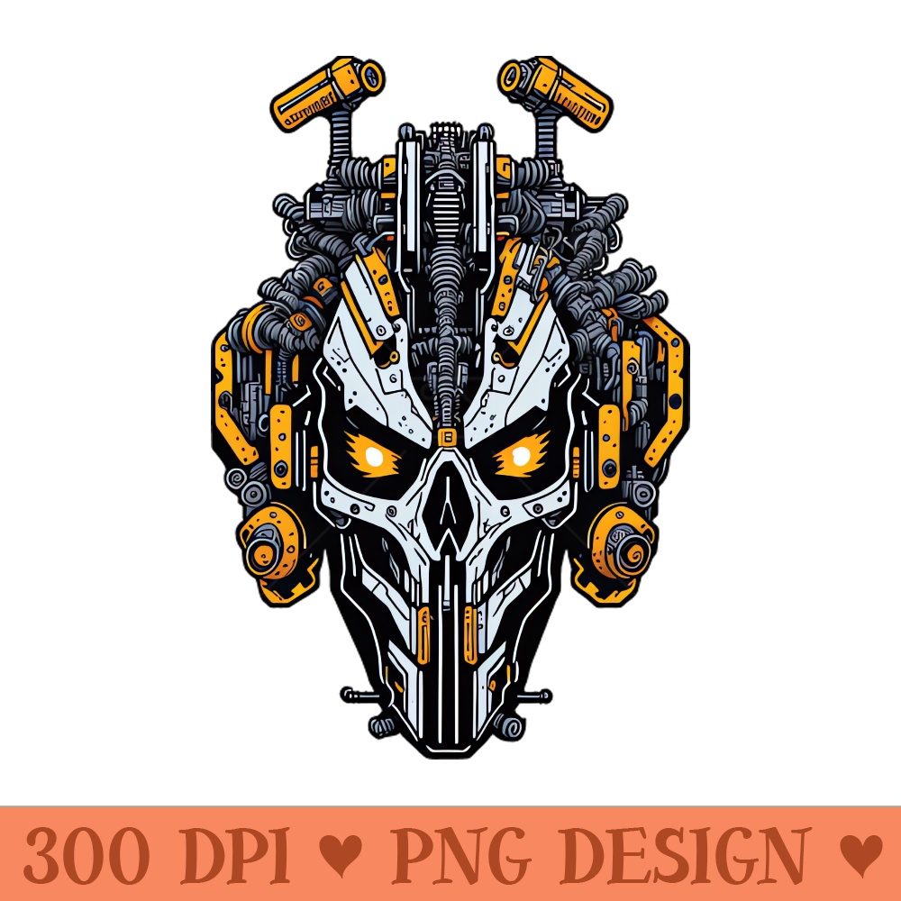 Mecha Skull S01 D70 - Digital PNG Graphics | Inspire Uplift