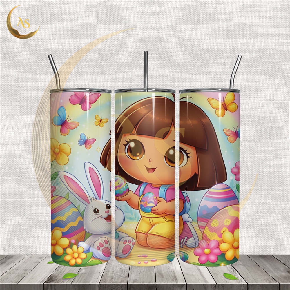 Dora The Explorer Rainbow Easter Tumbler Wrap PNG | Inspire Uplift