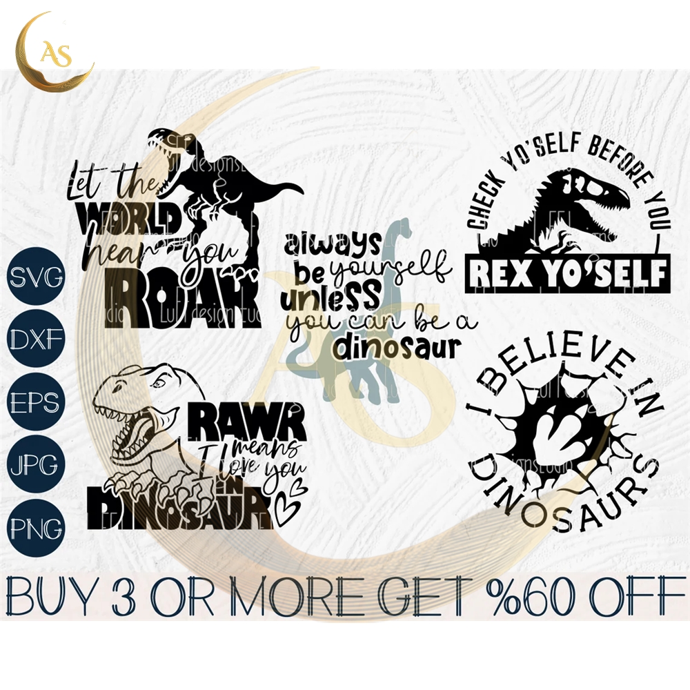 Dinosaur SVG Bundle, T Rex SVG, Mama Daddy Saurus Svg, Files - Inspire ...
