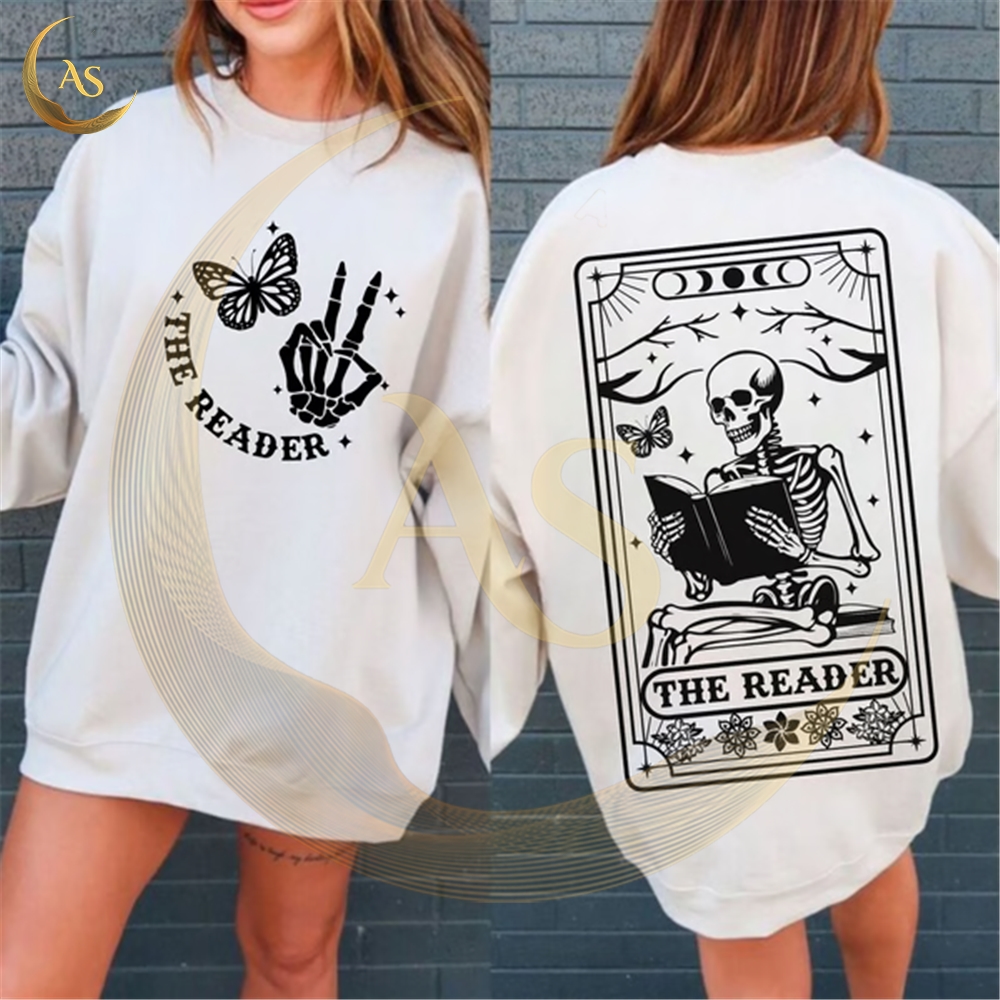 The reader tarot card SVG, Skeleton reading svg, The reader - Inspire ...