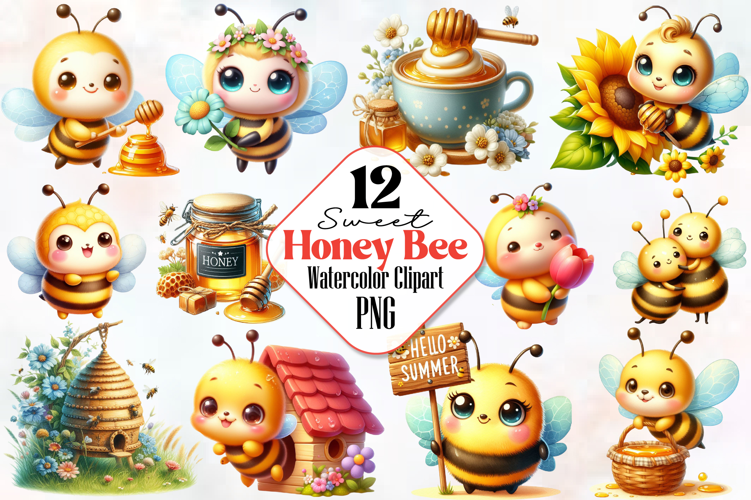Sweet Honey Bee Clipart Sublimation, Png | Inspire Uplift