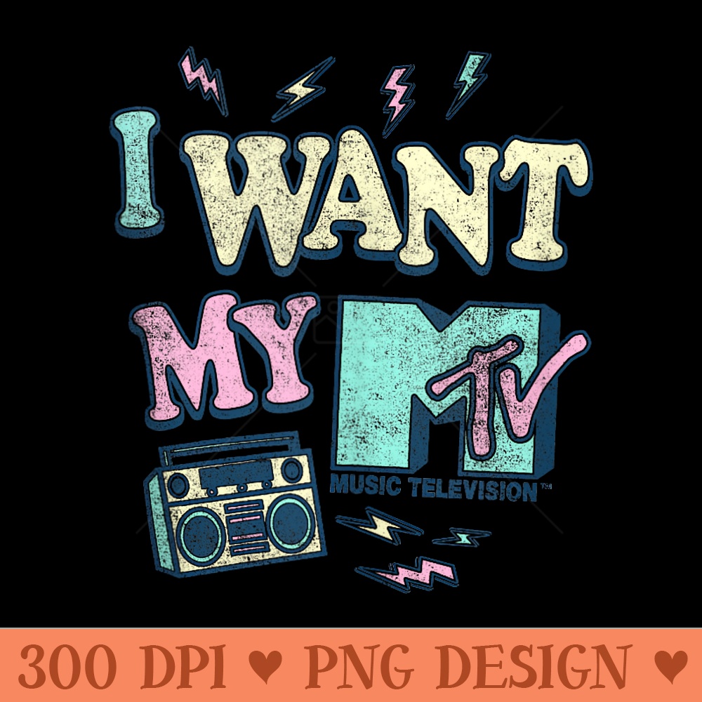 MTV Retro Neon Eighties Boom Box MTV Logo - Unique Sublimati | Inspire ...