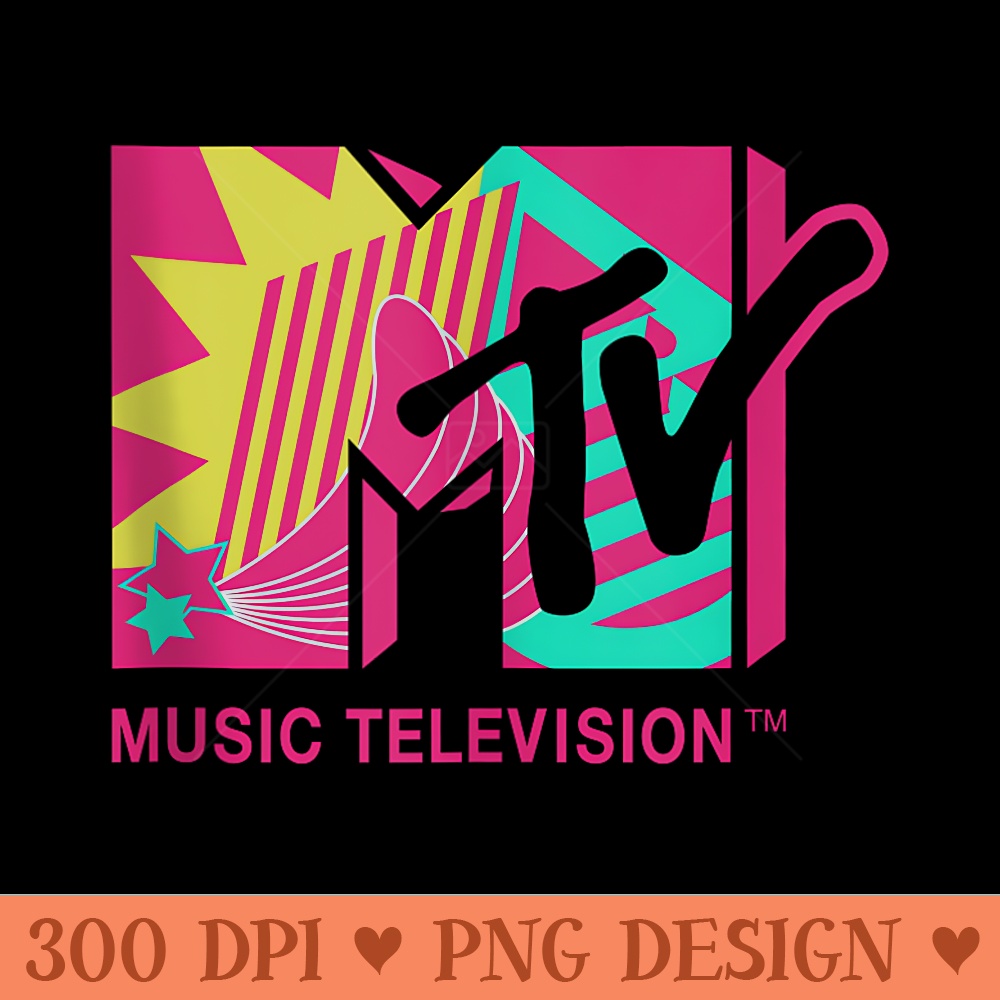 Classic MTV Logo Pink And Teal Design - PNG file download - | Inspire ...