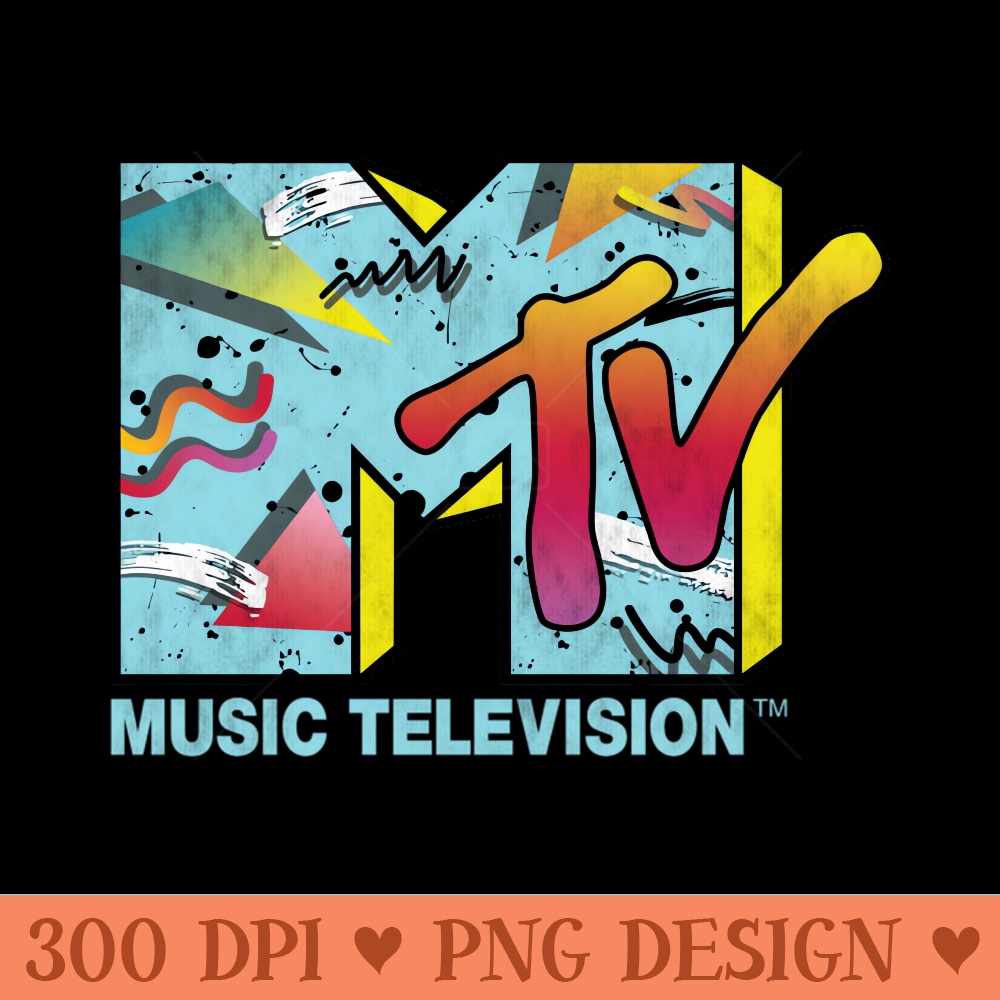 Classic MTV Logo 80s Print Design - Unique PNG Artwork - Lim | Inspire ...