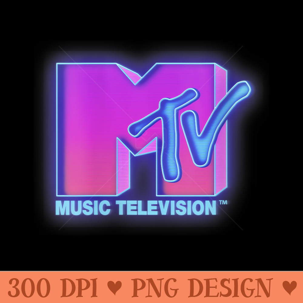 MTV Neon Gradient Glowing Logo - PNG Clipart Download - Perf | Inspire ...