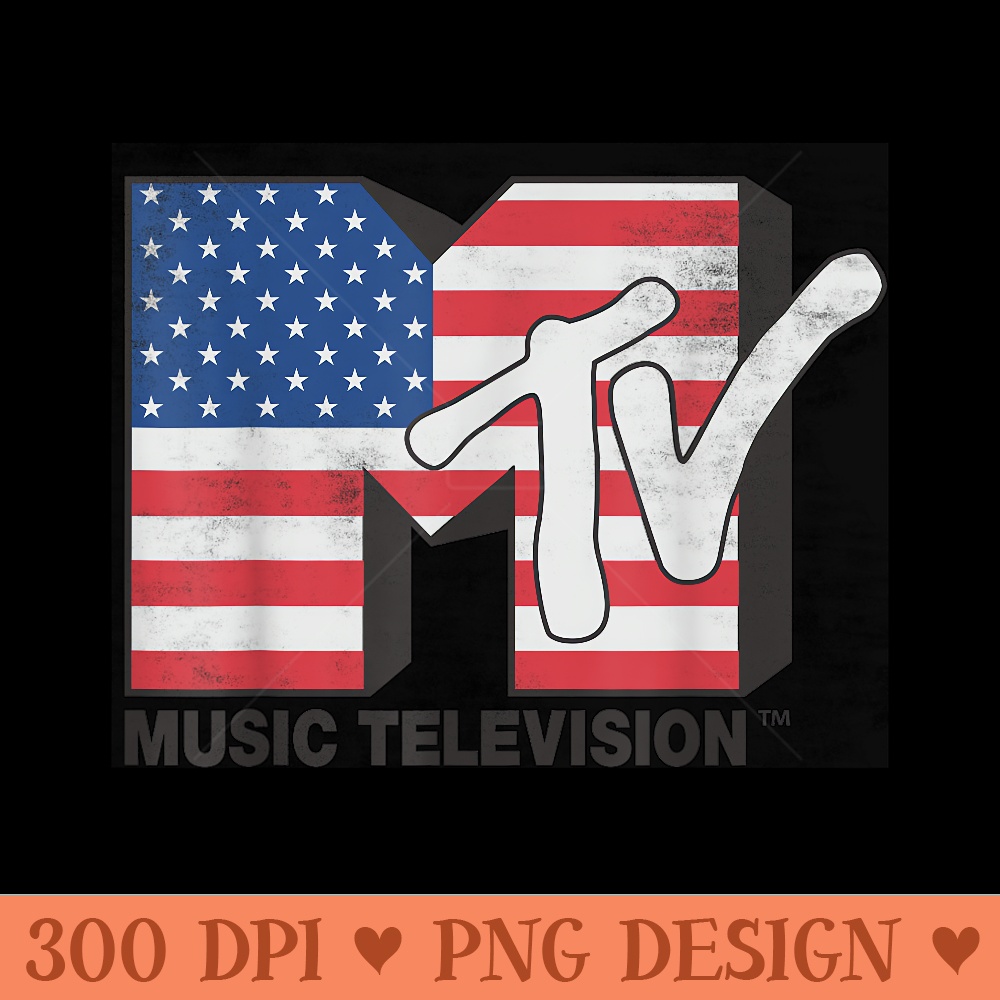 MTV American Flag Stars And Stripes Logo - Sublimation patte | Inspire ...