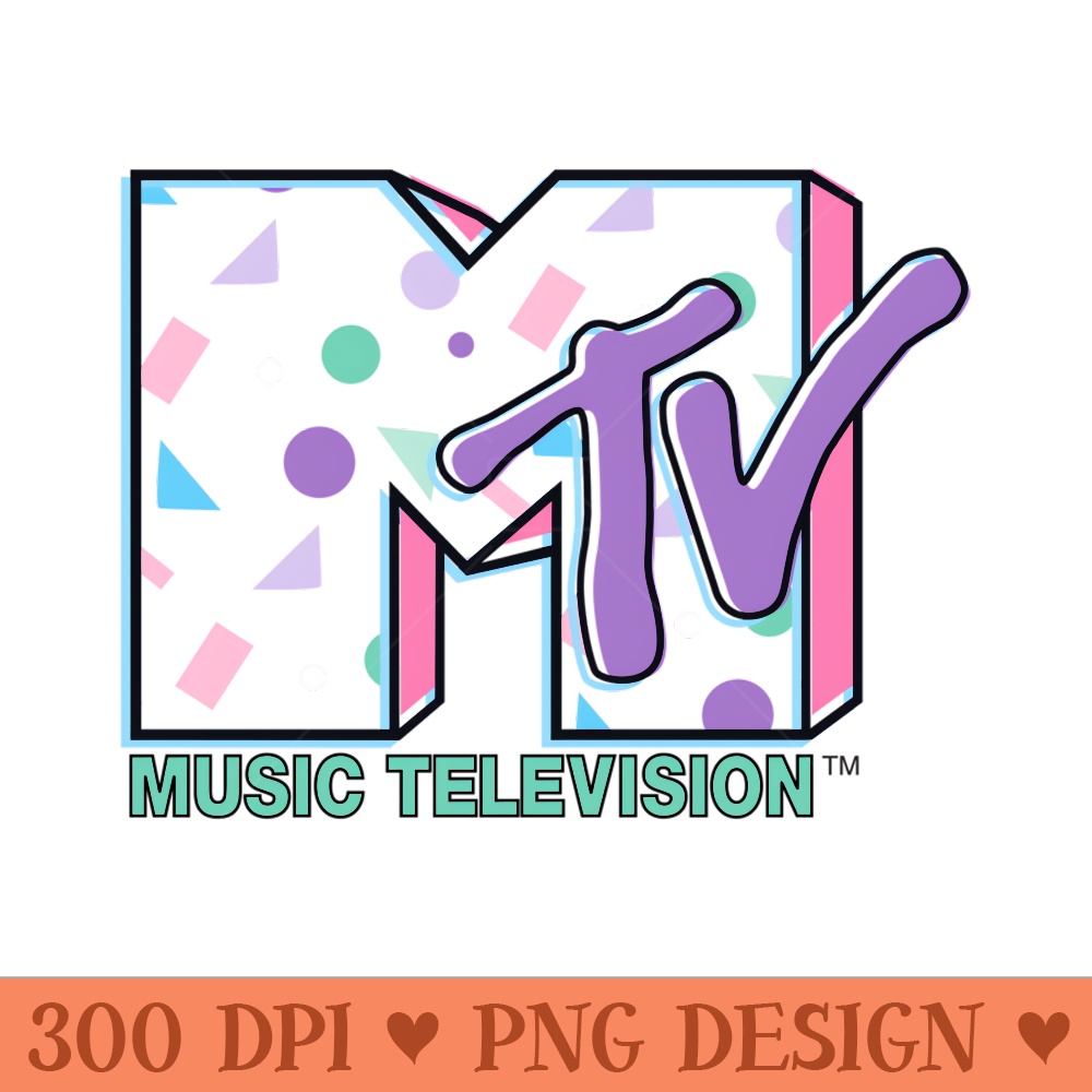 MTV '90s Pattern Logo Sweatshirt - Unique PNG Artwork - Capt | Inspire ...