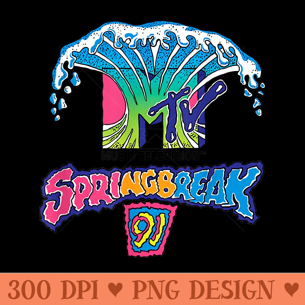 Classic MTV Logo Spring Break 91' Design T- s - Transparent | Inspire ...