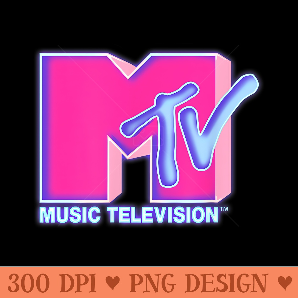 MTV Vintage Neon Glow Logo - High Quality PNG Files - Perfec | Inspire ...