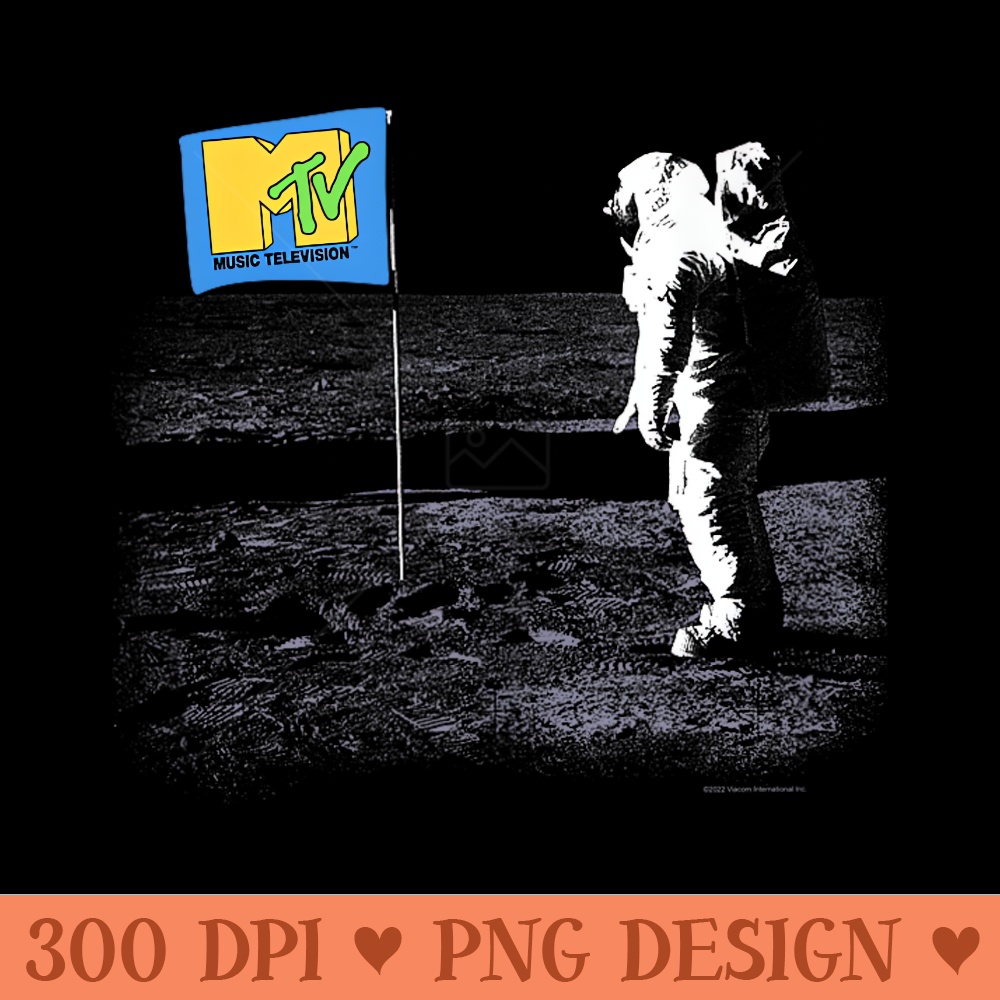 MTV Moon Person Vintage Flag on Moon - Digital PNG Downloads | Inspire ...