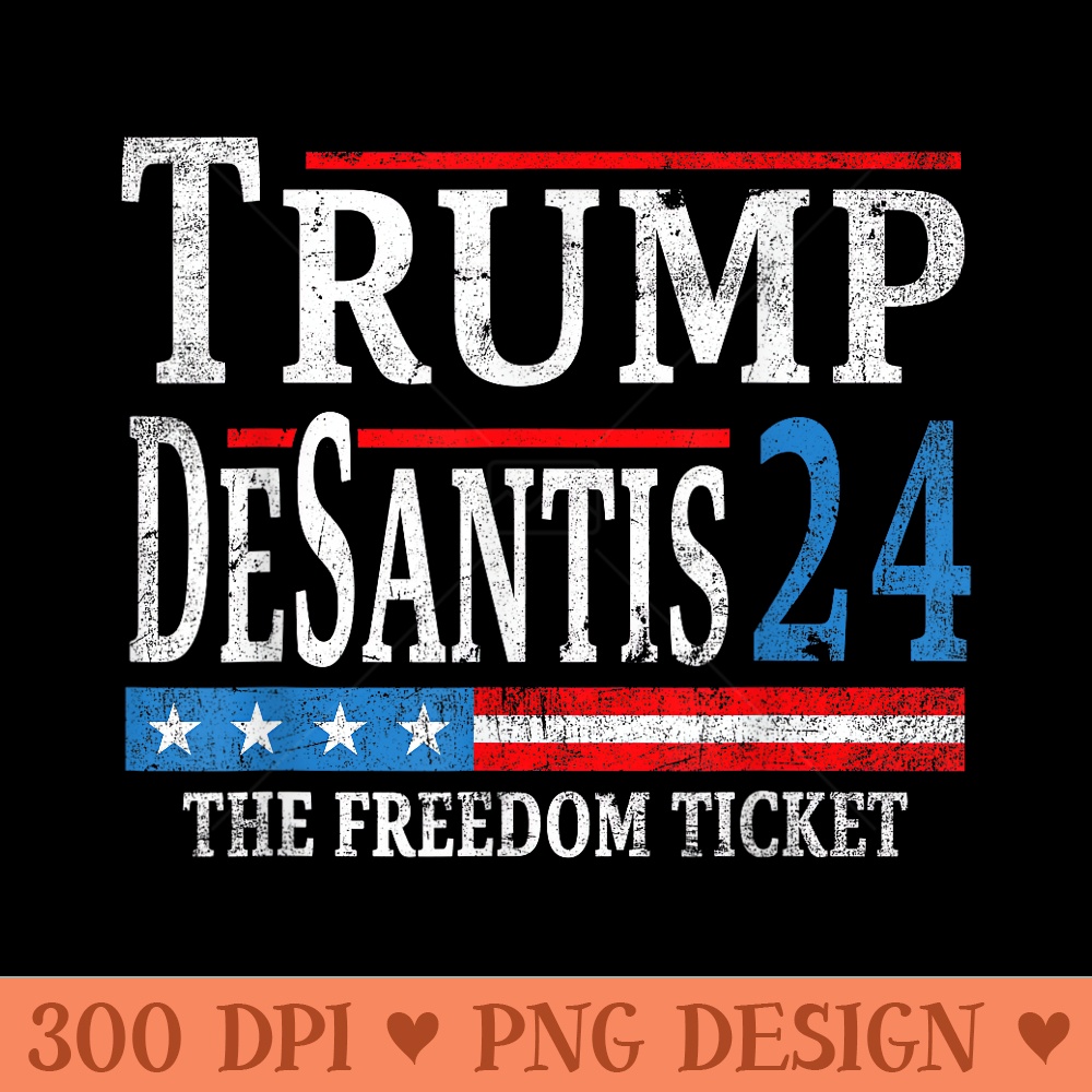 Vintage Trump Desantis 2024 The Freedom Ticket USA Flag - Tr | Inspire ...