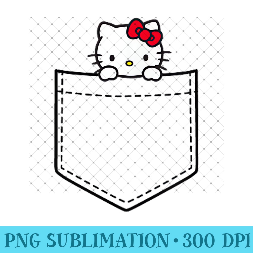 Hello Kitty Chest Pocket - PNG design assets | Inspire Uplift