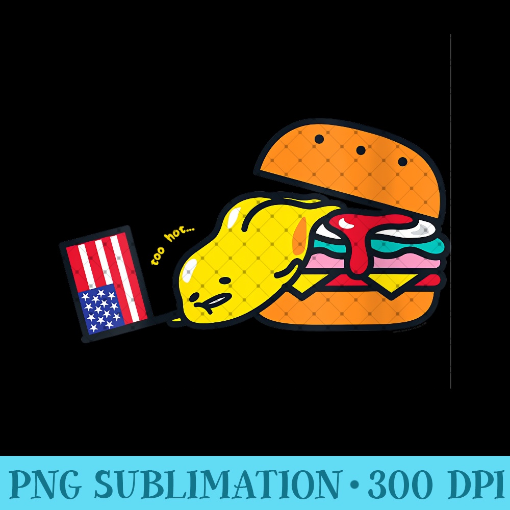 Gudetama Summer Too Hot USA Hamburger - High Quality PNG Fil | Inspire Uplift