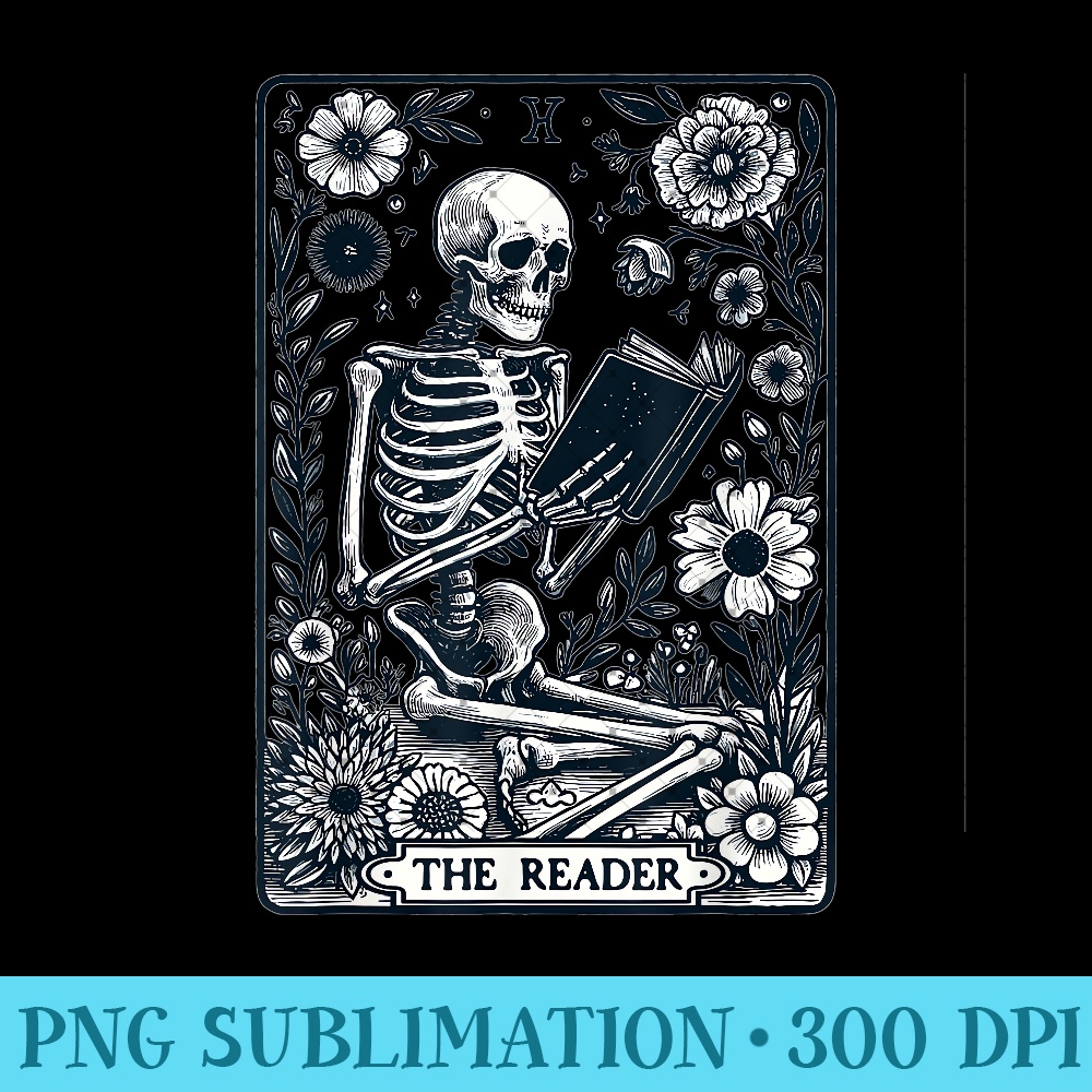 The Reader Skeleton Book Lover Tarot Card Reading Funny Book | Inspire ...